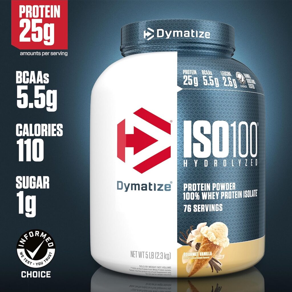 Dymatize Nutrition ISO 100 5 lbs Whey Protein Powder with Hydrolyzed ...